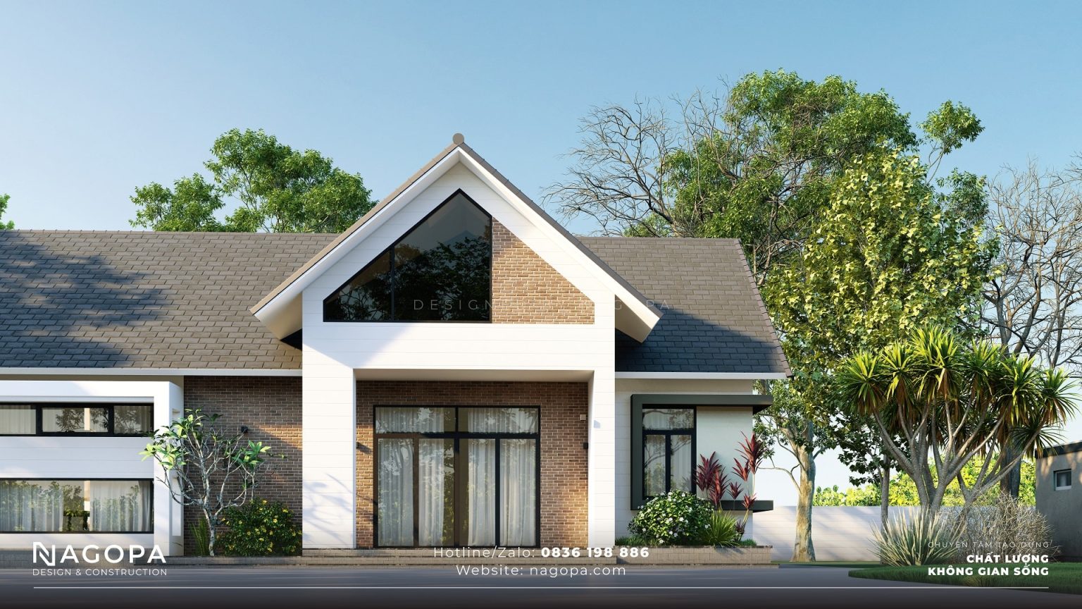 L’s home – Nhà vườn 1 tầng 180m2 kiến trúc kiểu mỹ | GO2311